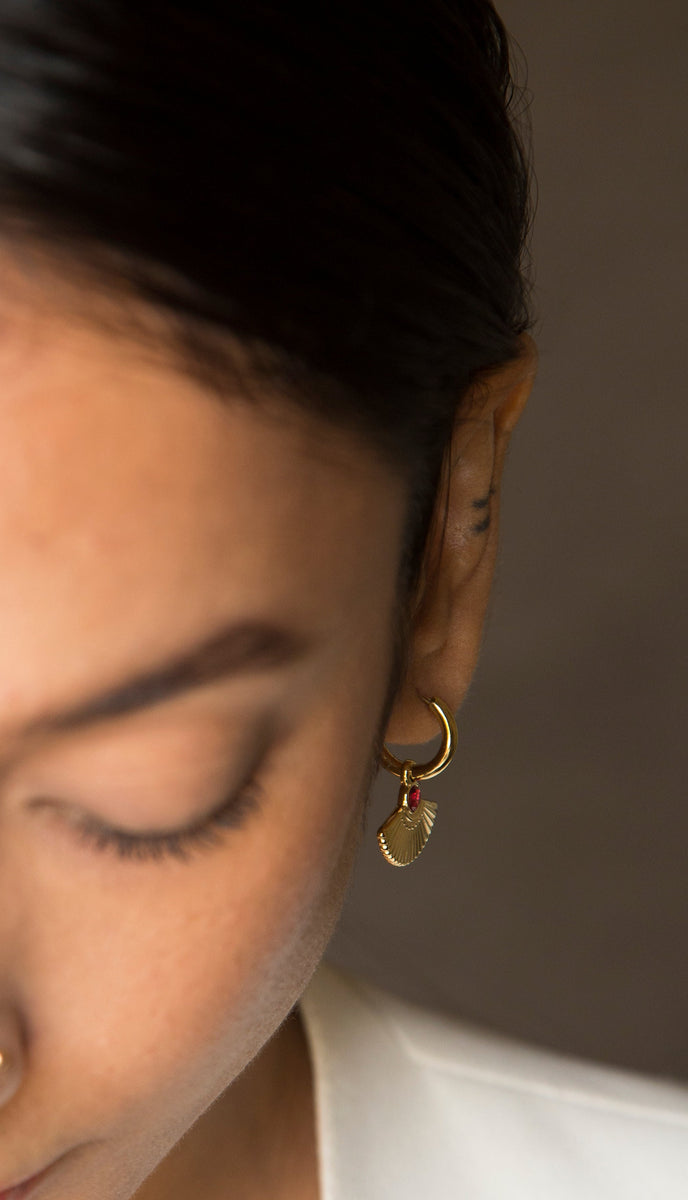 Cleopatra Earrings (Red Stone) – RUMICHI