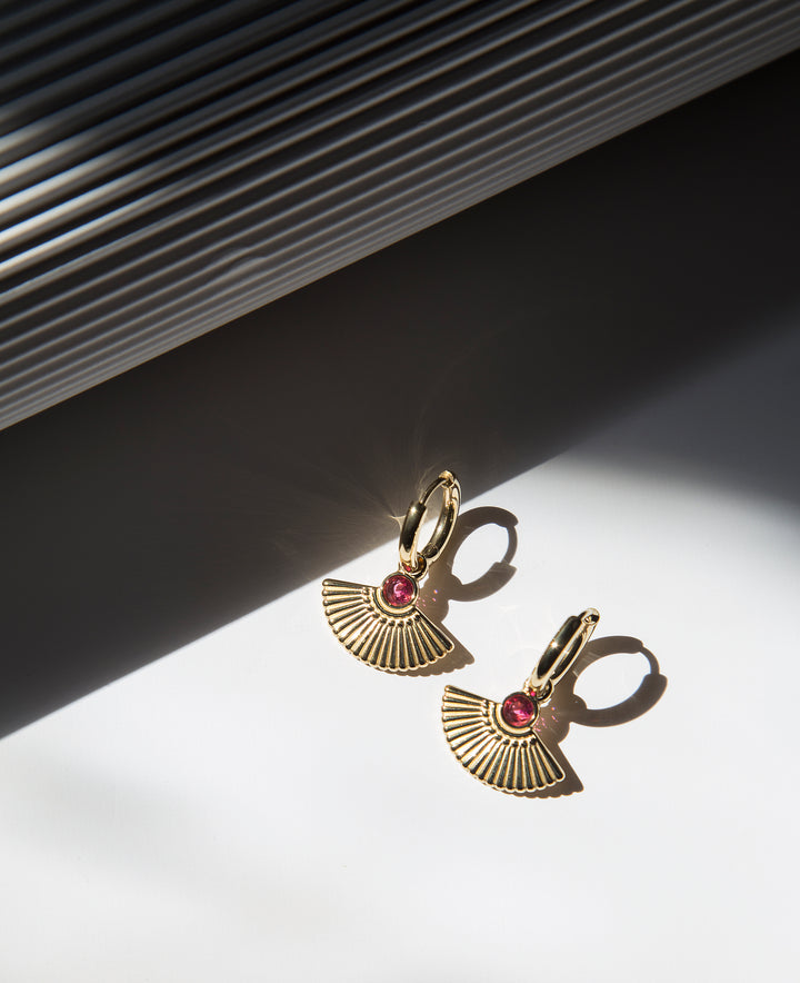 Cleopatra Earrings (Red Stone) – RUMICHI